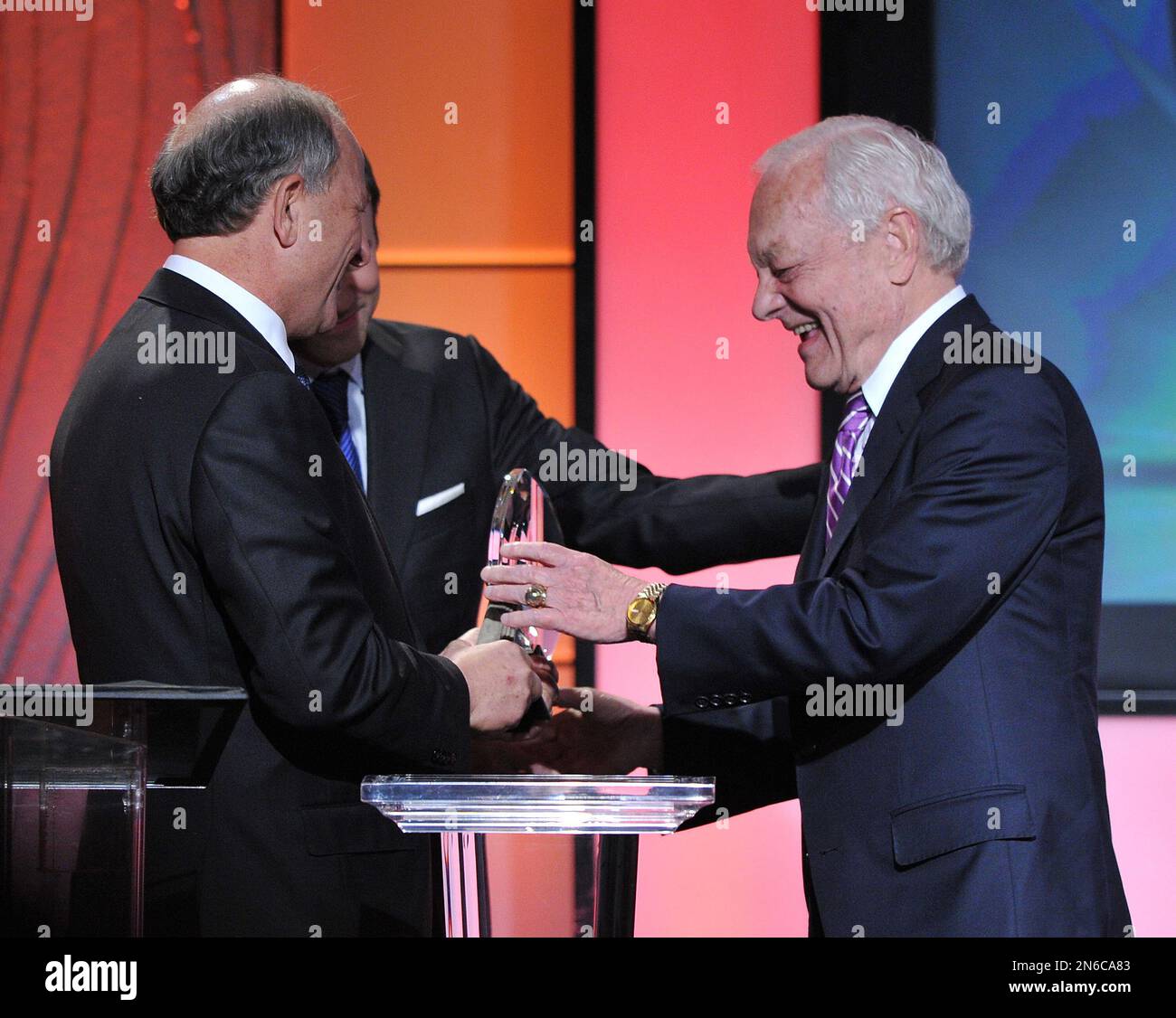 BEVERLY HILLS, CA - MARCH 11: (L-R) Presenters Jeff Fager and David ...