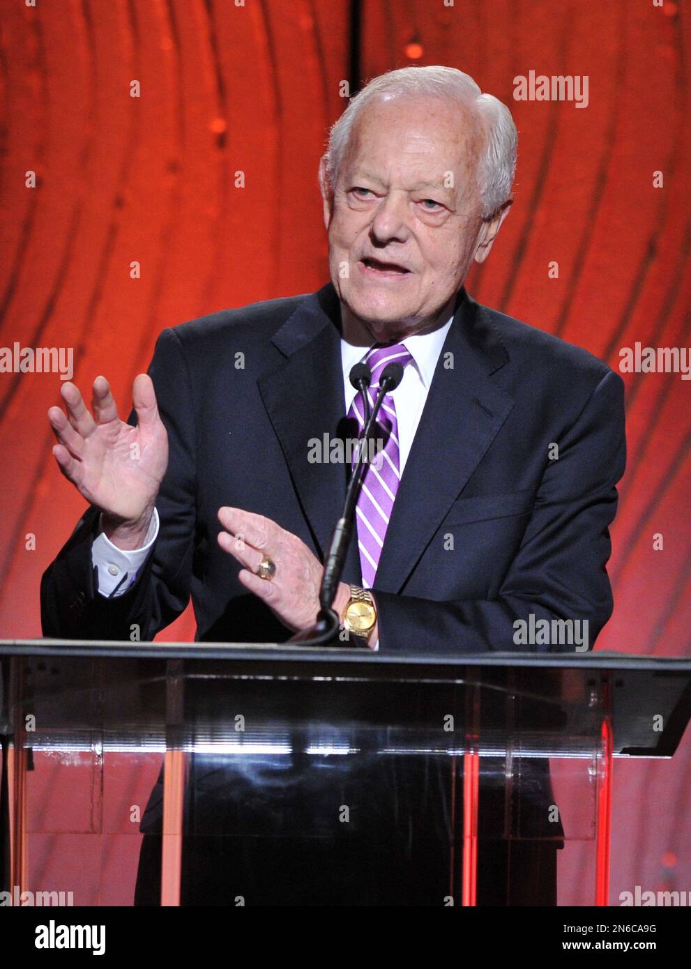 BEVERLY HILLS, CA - MARCH 11: Honoree Bob Schieffer speaks onstage at ...