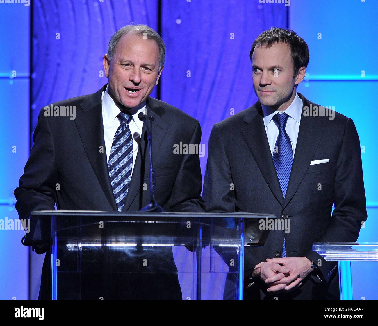 BEVERLY HILLS, CA - MARCH 11: Presenters Jeff Fager (L) and David ...