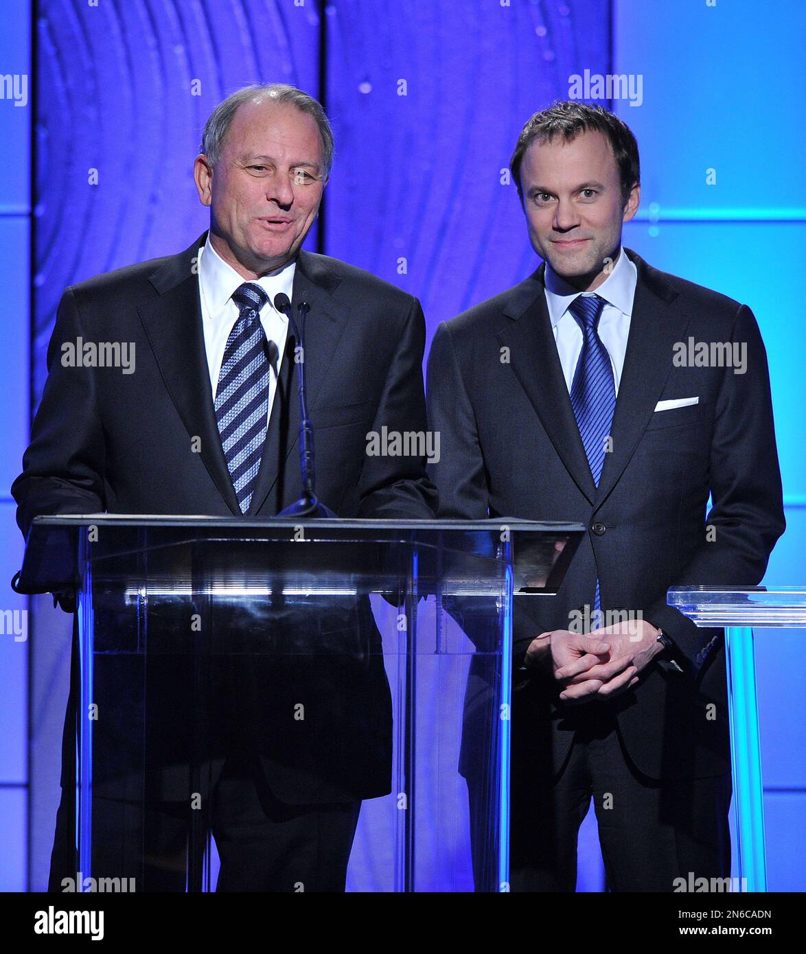BEVERLY HILLS, CA - MARCH 11: Presenters Jeff Fager (L) and David ...