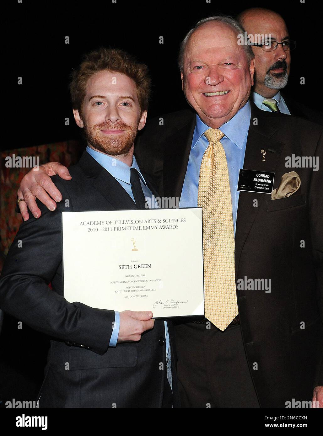 WEST HOLLYWOOD, CA - SEPTEMBER 16: (L-R) Emmy nominee Seth Green and ...