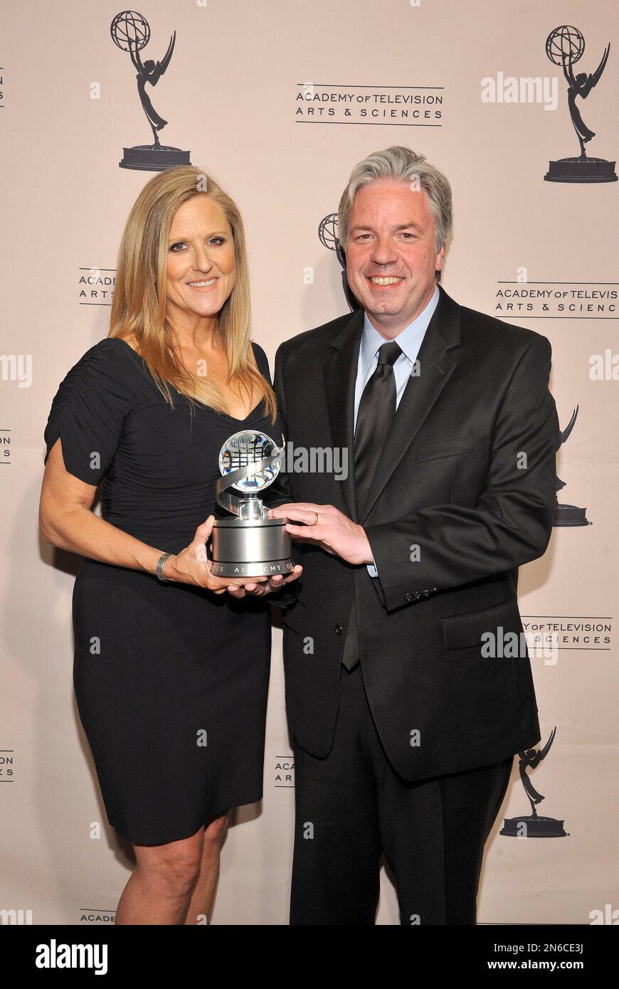 BEVERLY HILLS, CA - MAY 5: Honoree Lori McCreery (L) and presenter Chris Connelly backstage at ...