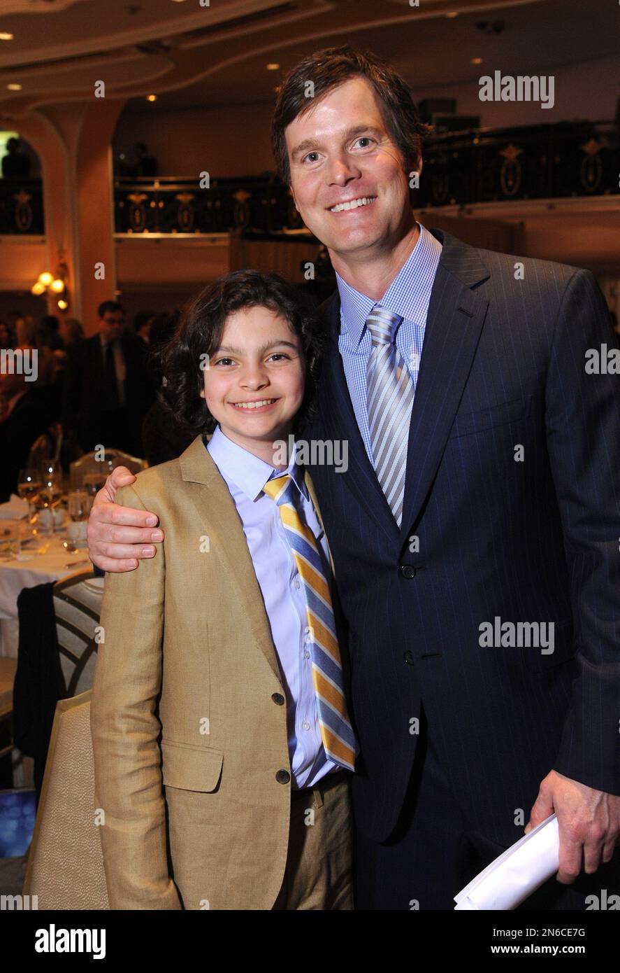 BEVERLY HILLS, CA - MAY 5: (L-R) Actors Max Burholder and Peter Krause ...