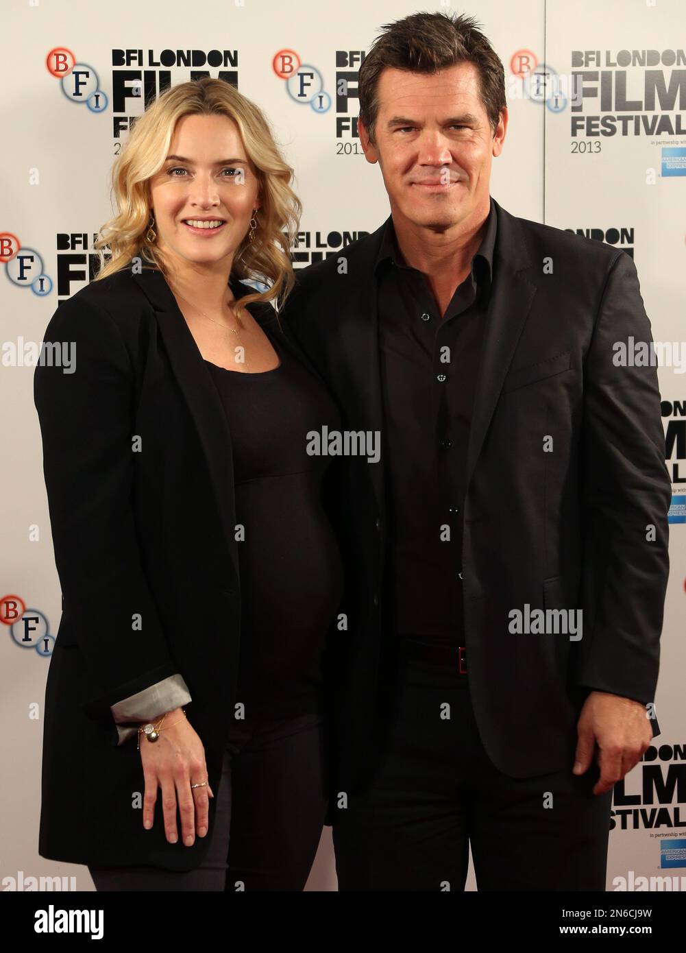 Actosr Josh Brolin and Kate Winslet pose for photographs during a photo ...