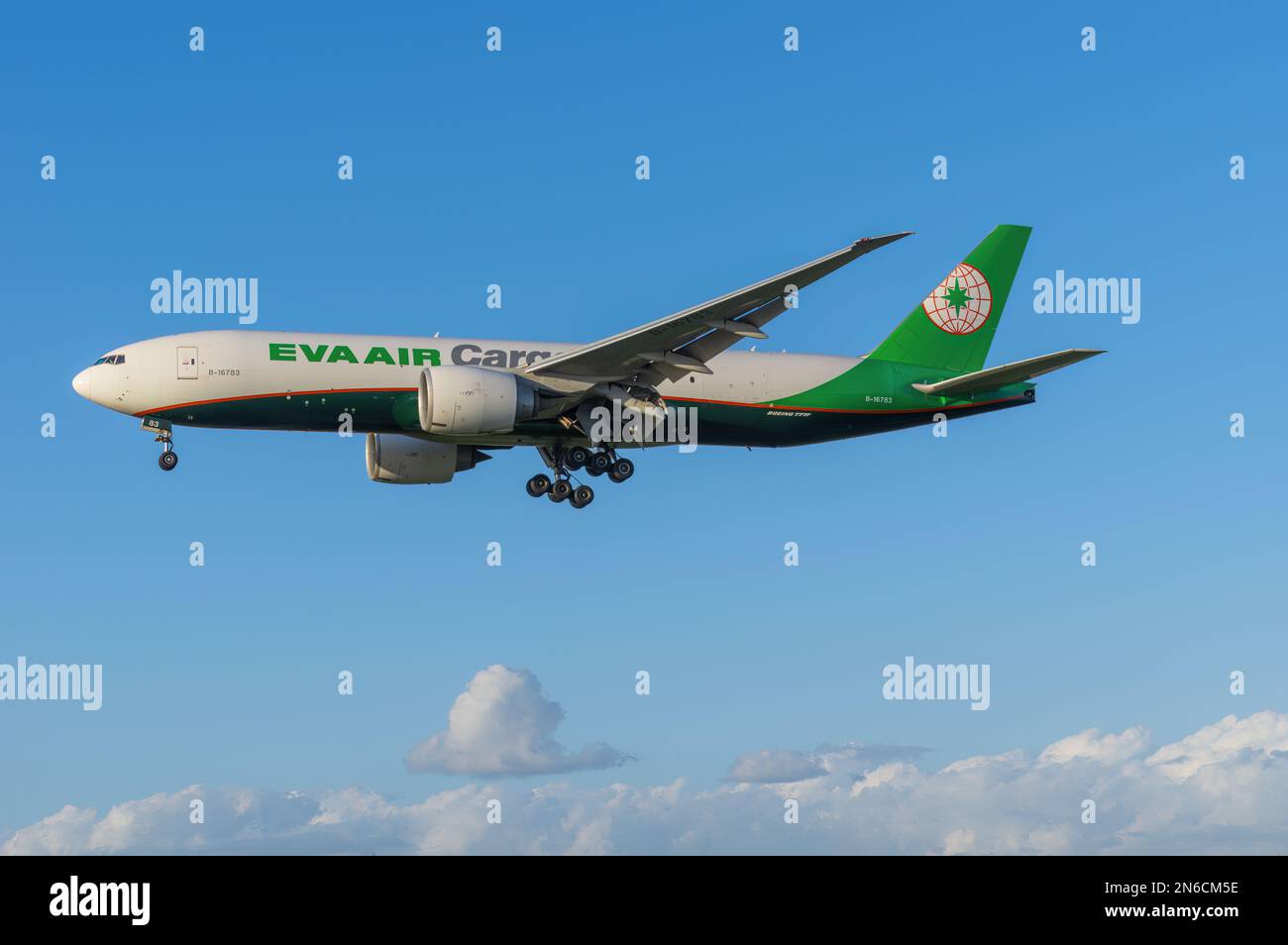 EVA Air Cargo Boeing 777F jet with registration B-16783 shown ...