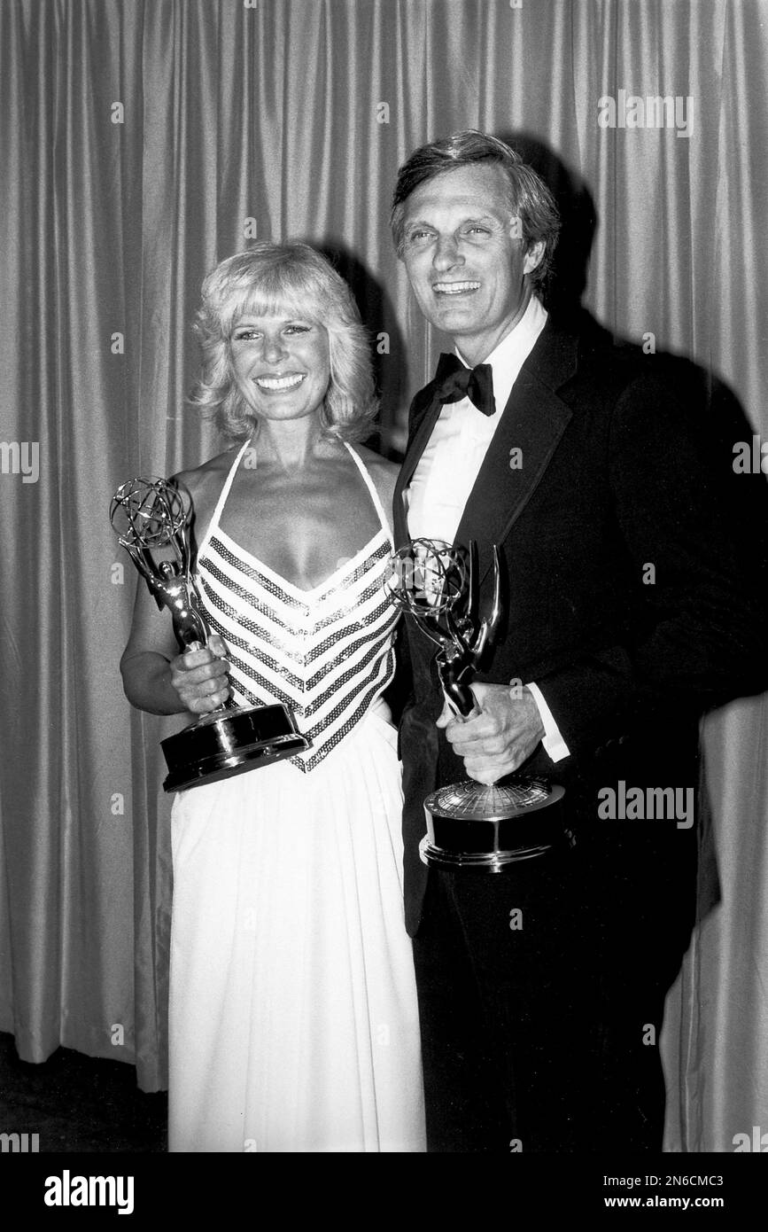 PASADENA, CA - SEPTEMBER 19, 1982: (L-R) "M*A*S*H" co-stars Loretta ...