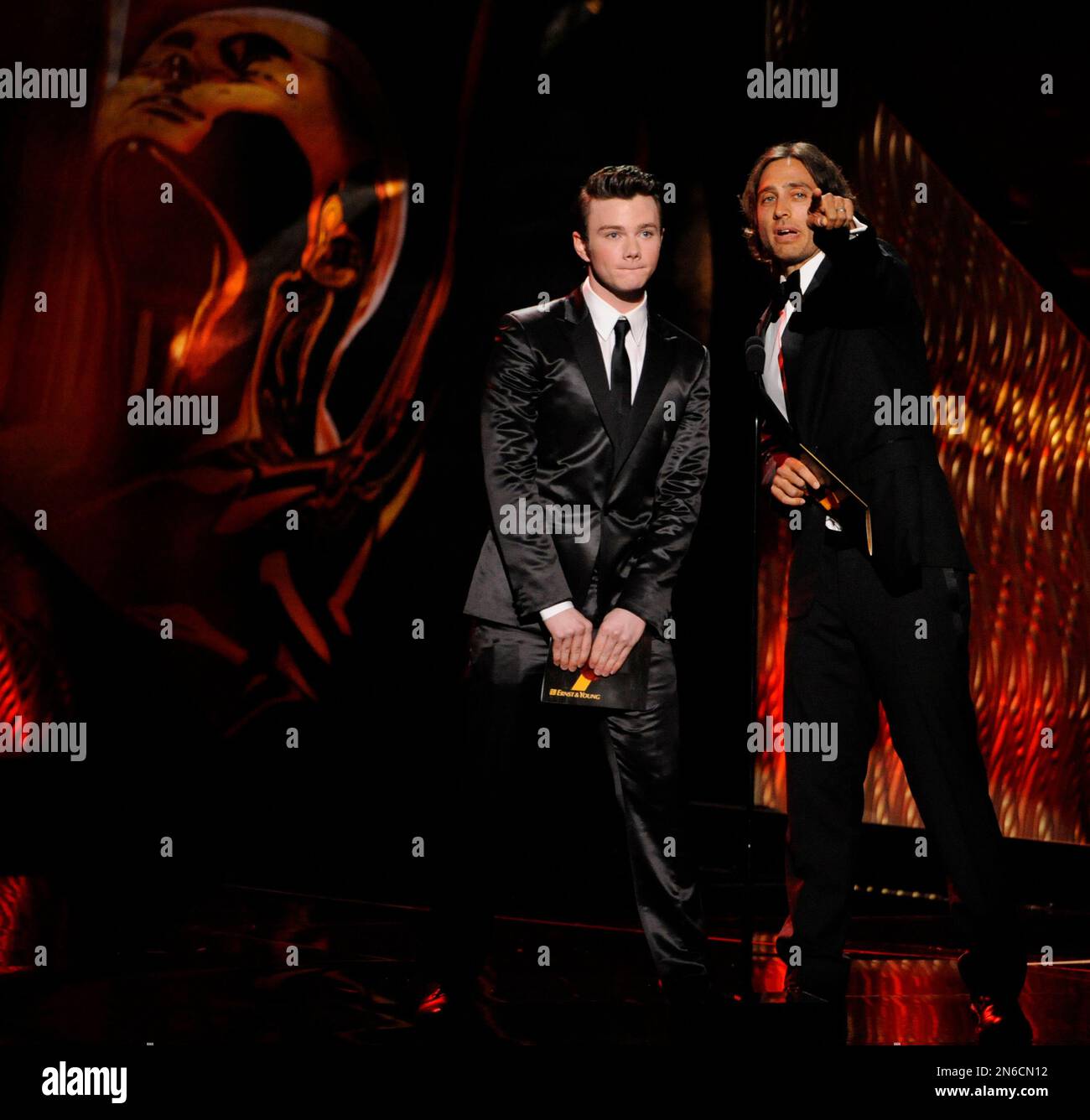 LOS ANGELES, CA - SEPTEMBER 10: (L-R) Chris Colfer and Brad Falchuk ...
