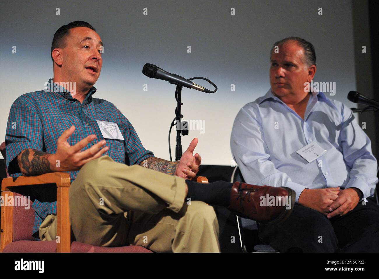 SANTA MONICA, CA - AUGUST 27: L-R): Editors Noah Rosenstein (L) and ...