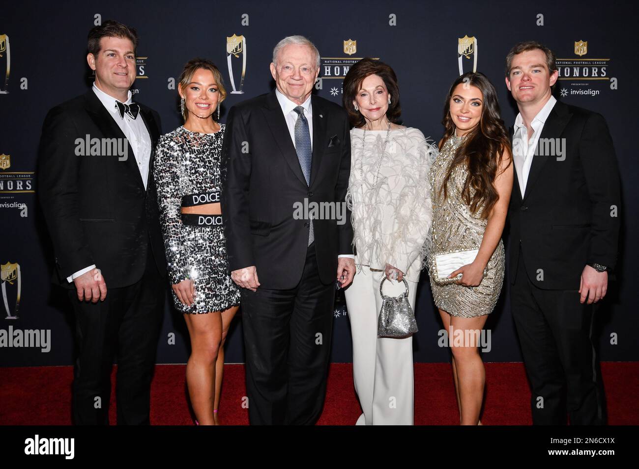 Phoenix, USA. 09th Feb, 2023. Jerry Jones, Eugenia Jones walking on the ...