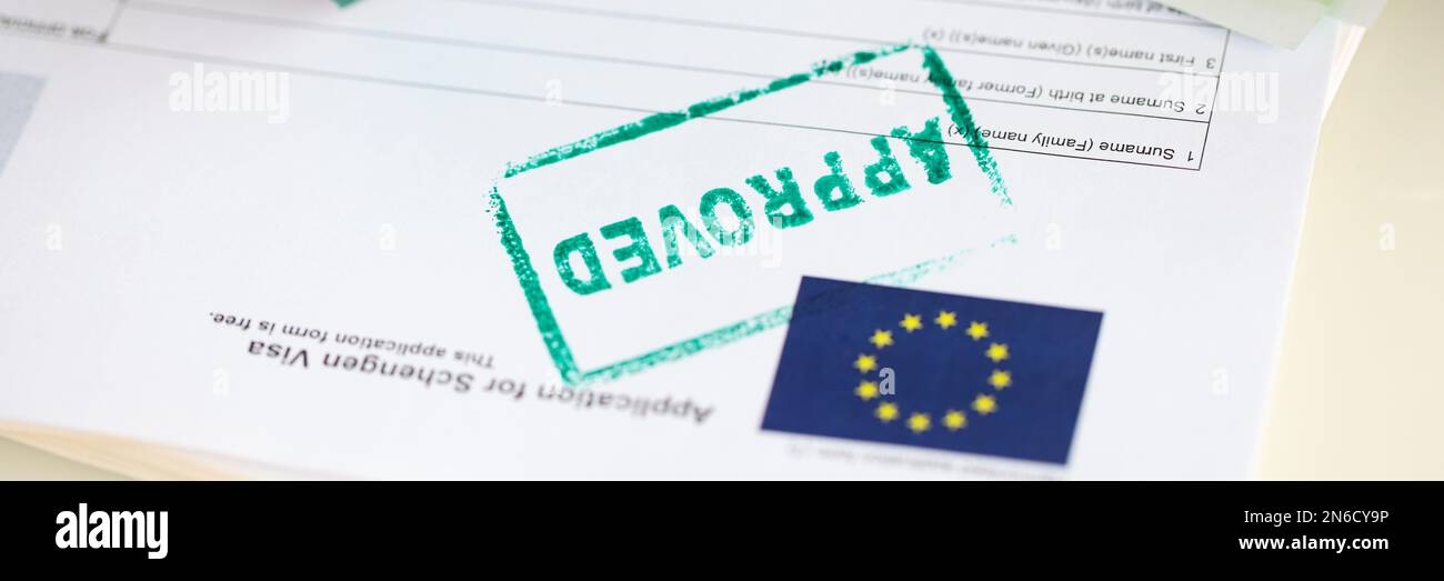 Approved EU visa application and cash euro banknotes Stock Photo - Alamy