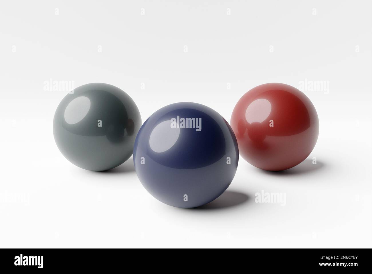 3d illustration of a blue, gray and red sphere on a white background ...