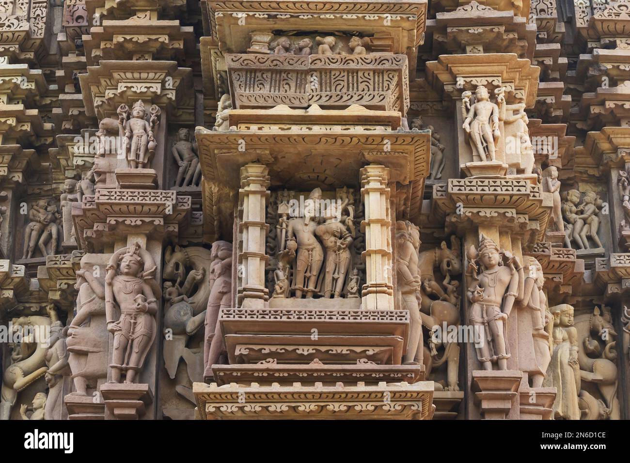 DEVI JAGDAMBA TEMPLE, South wall, Lord Brahma and consort Sculpture ...