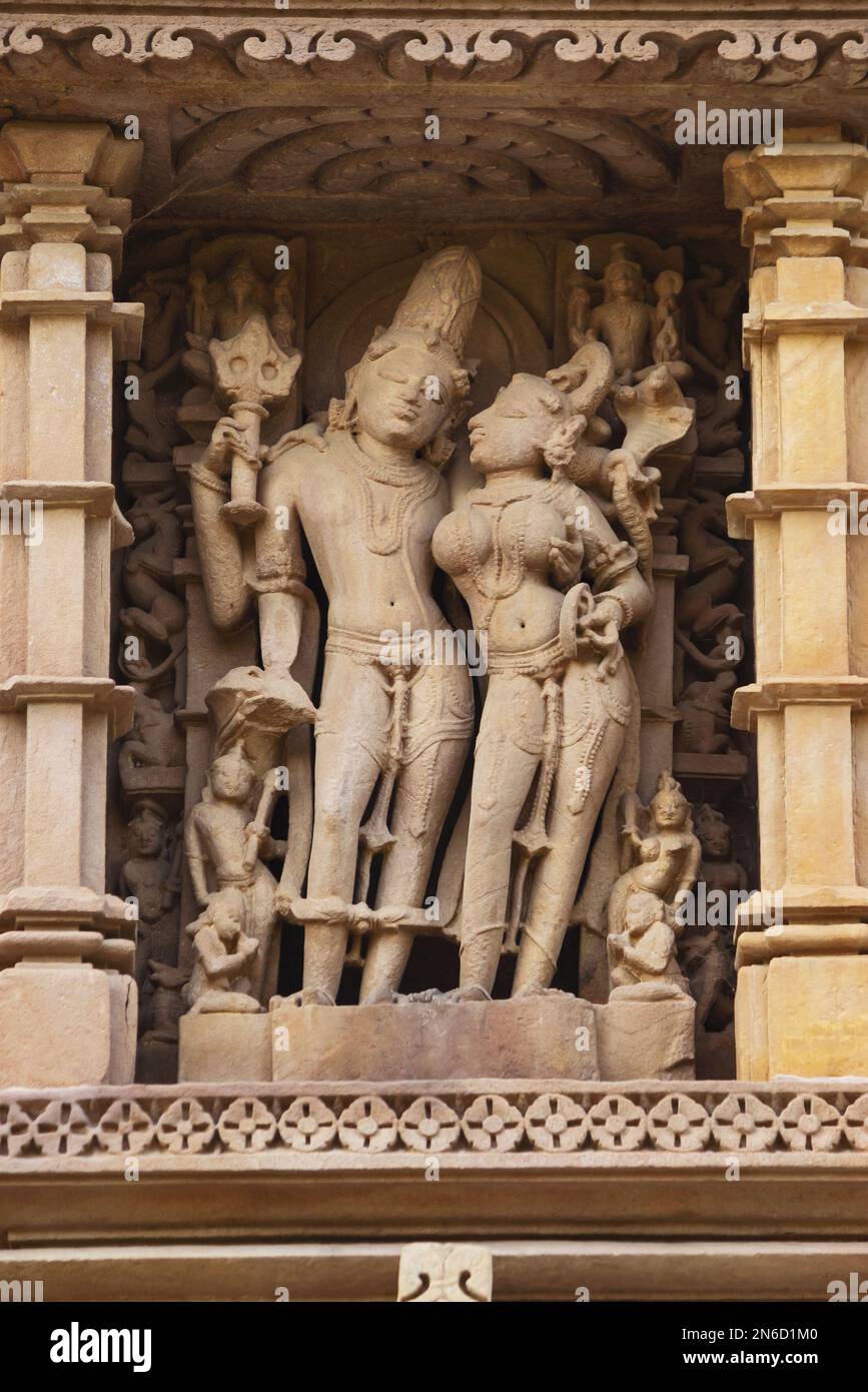 DEVI JAGDAMBA TEMPLE, South wall, Lord Shiva With Parvati, Sculpture, Western Group, Khajuraho ...