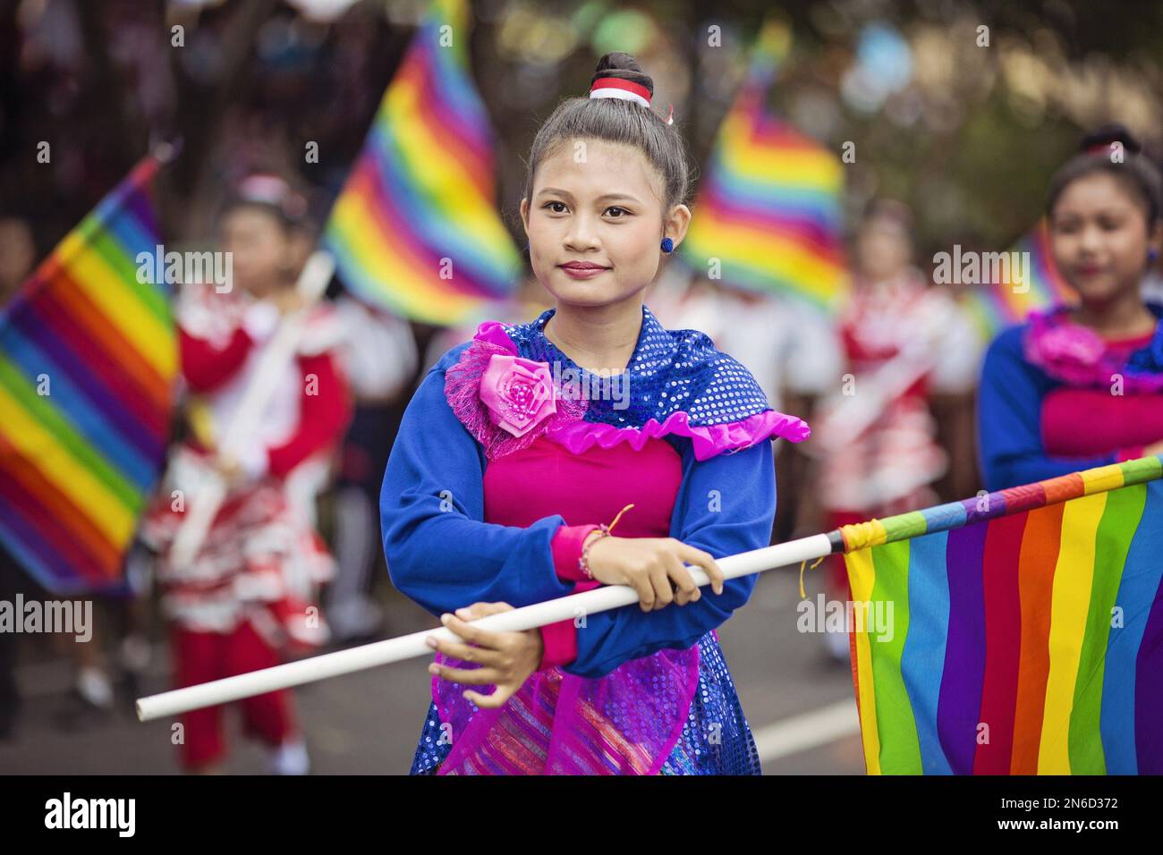 A young woman wearing beautiful Indonesian traditional dress Stock ...