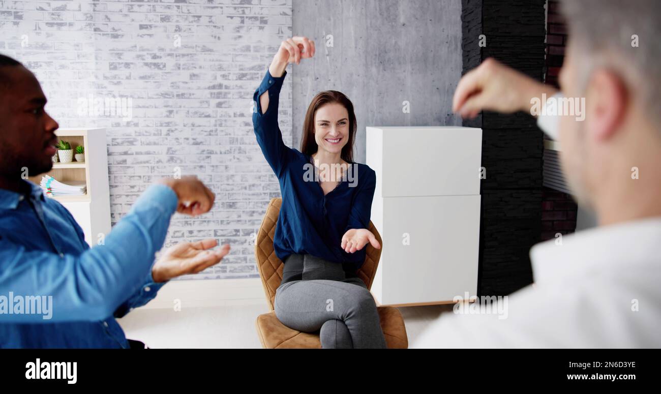 Sign Language Learning For People With Disability Stock Photo - Alamy