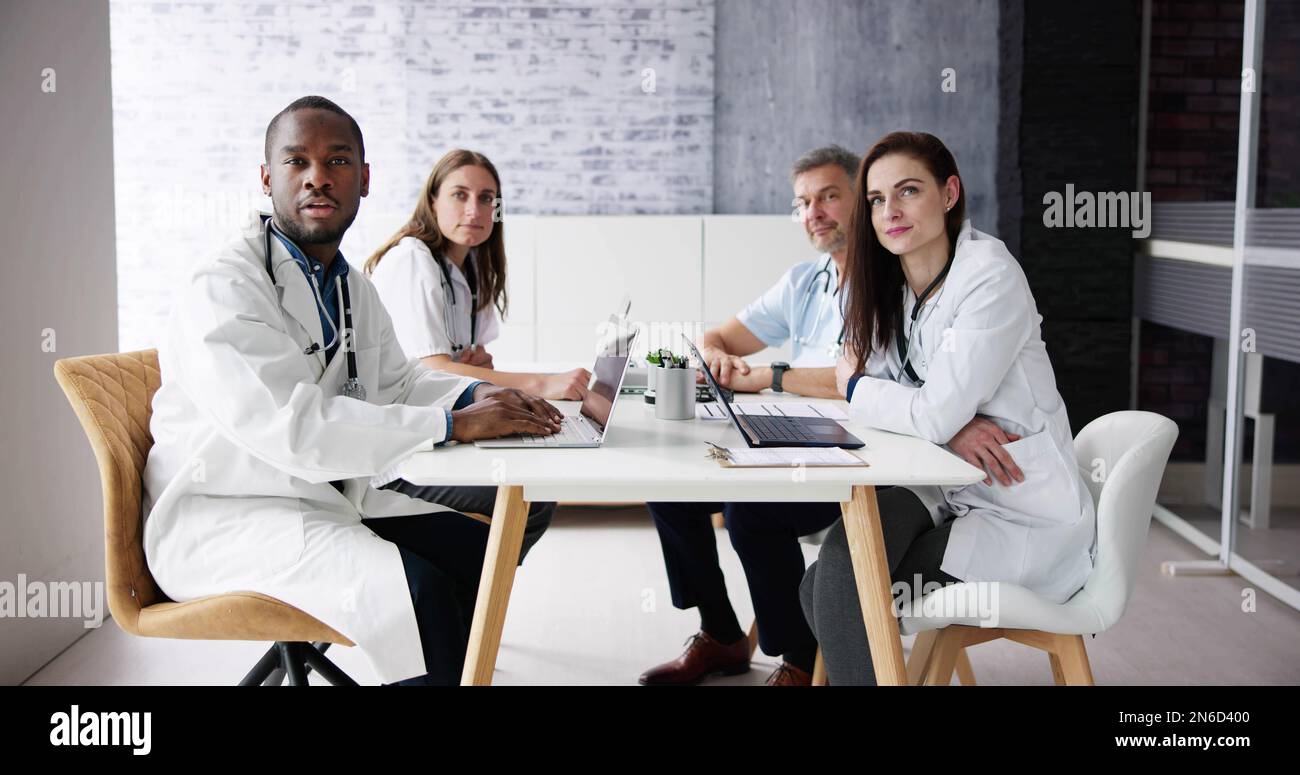 Medical Doctor Online Learning Video Conference In Hospital Stock Photo ...