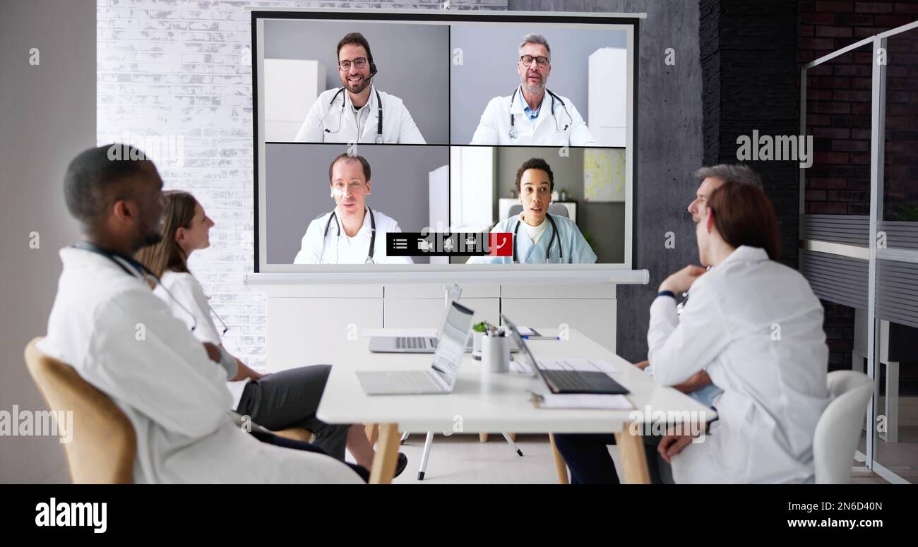 Elearning Video Conference Presentation Meeting And Webinar Stock Photo ...