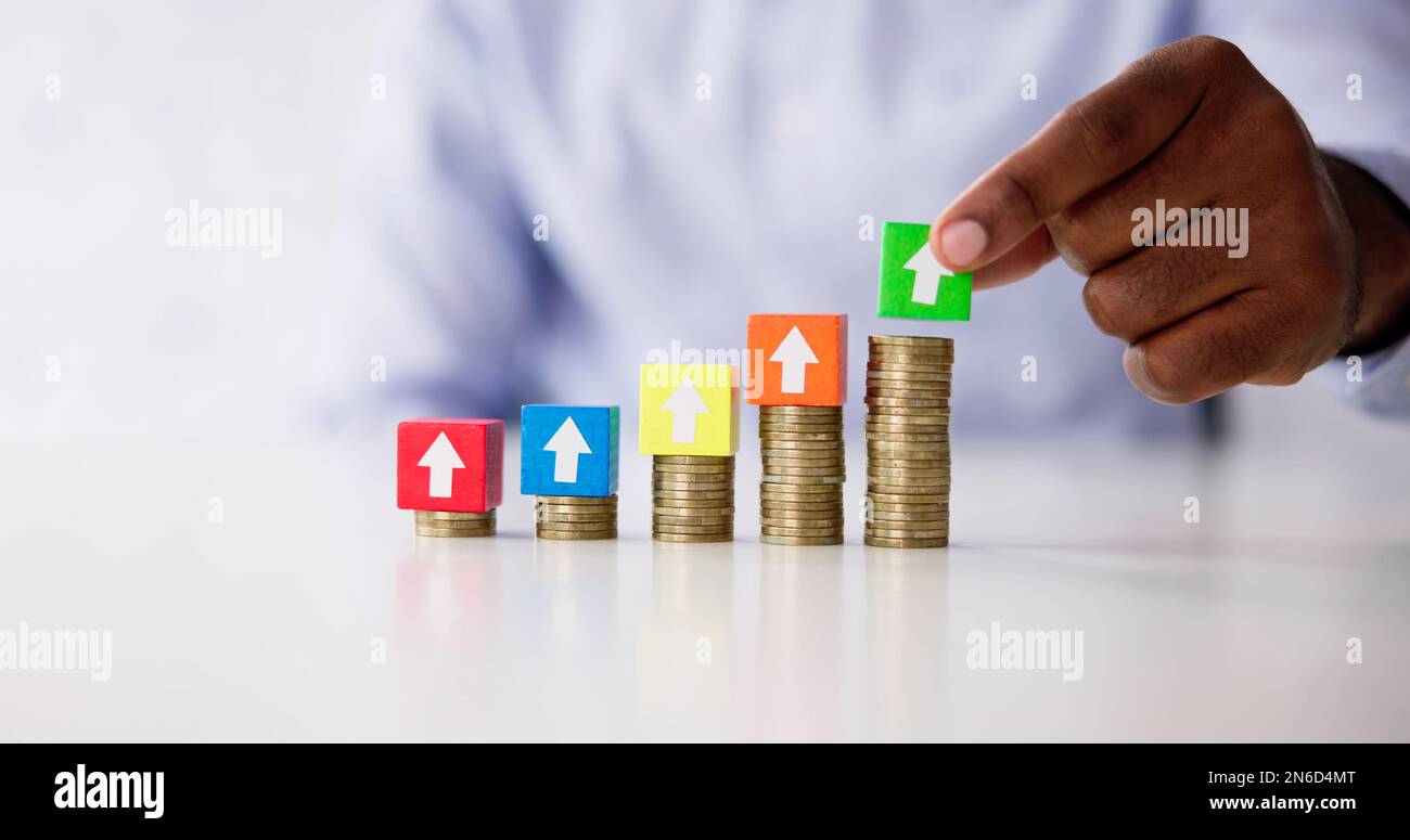 Salary Increase, Insurance Cost And Capital Rise Stock Photo - Alamy