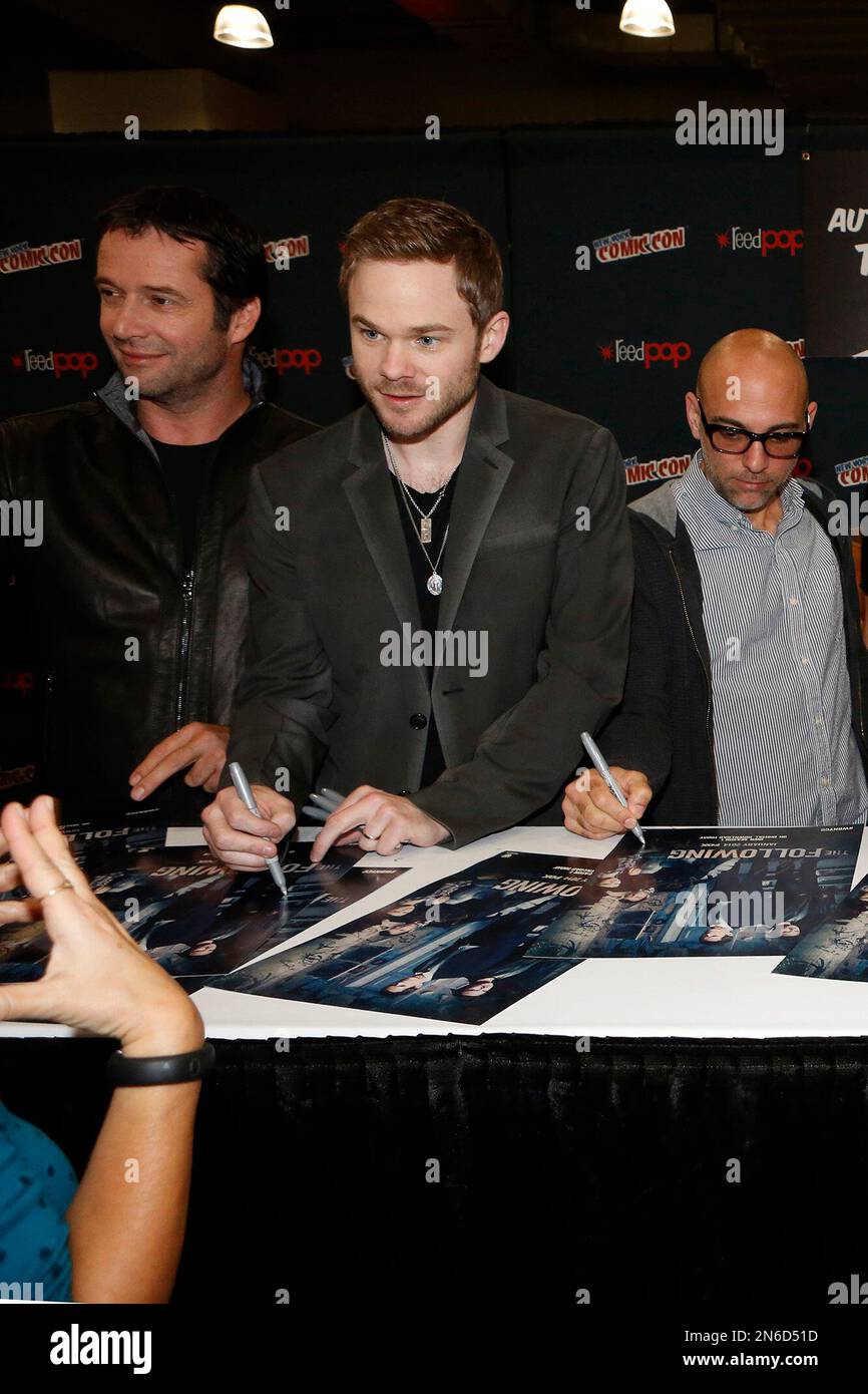 From left, James Purefoy, Shawn Ashmore, and Marcos Siega participate ...