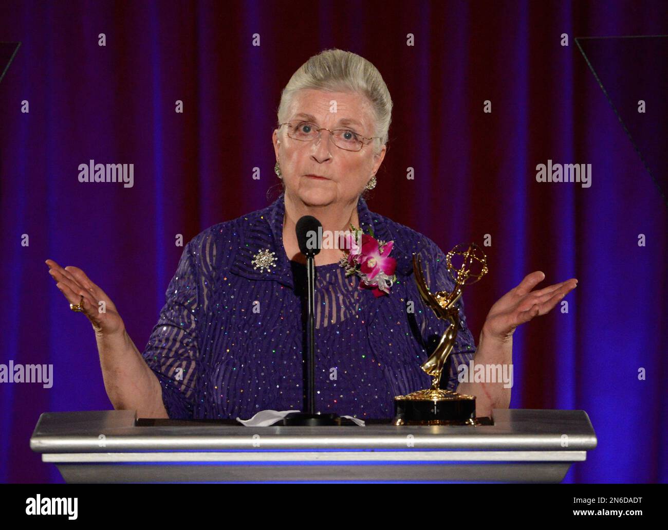 NORTH HOLLYWOOD, CA - AUGUST 11: Susan Stratton accepts the Governors ...