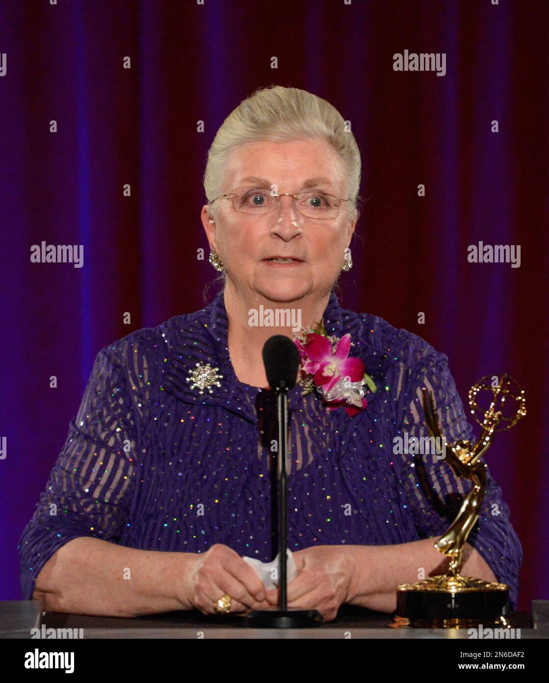 NORTH HOLLYWOOD, CA - AUGUST 11: Susan Stratton accepts the Governors ...