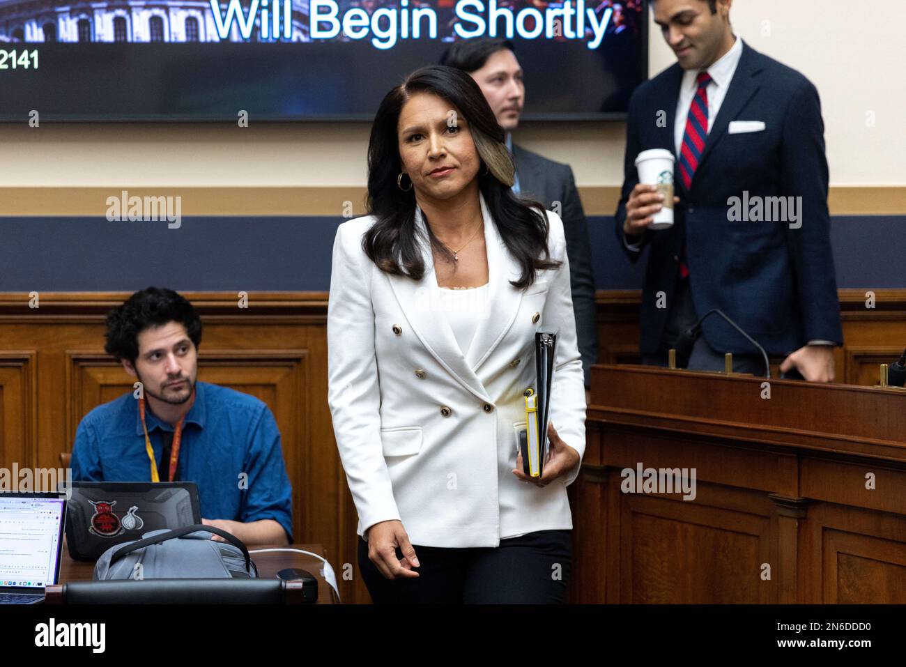 Former US Representative Tulsi Gabbard (Democrat of Hawaii) arrives to ...