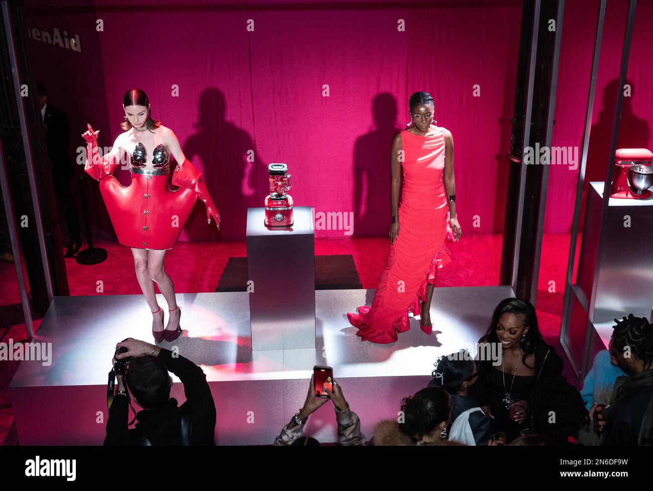Model showing dress by Marta del Rio during presentation by KitchenAid ...