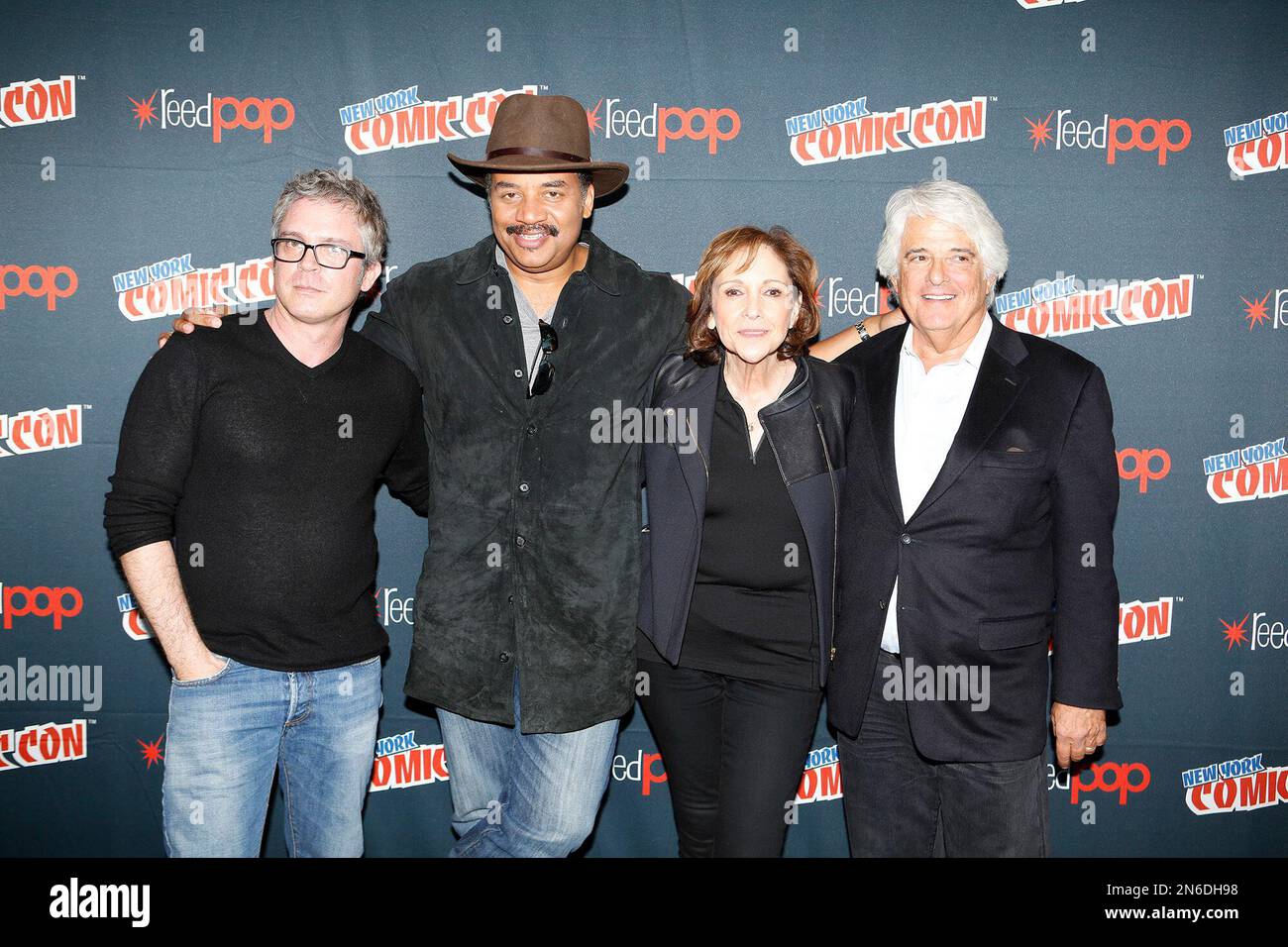 From left, Brannon Braga, Neil deGrasse Tyson, Ann Druyan, and Mitchell ...