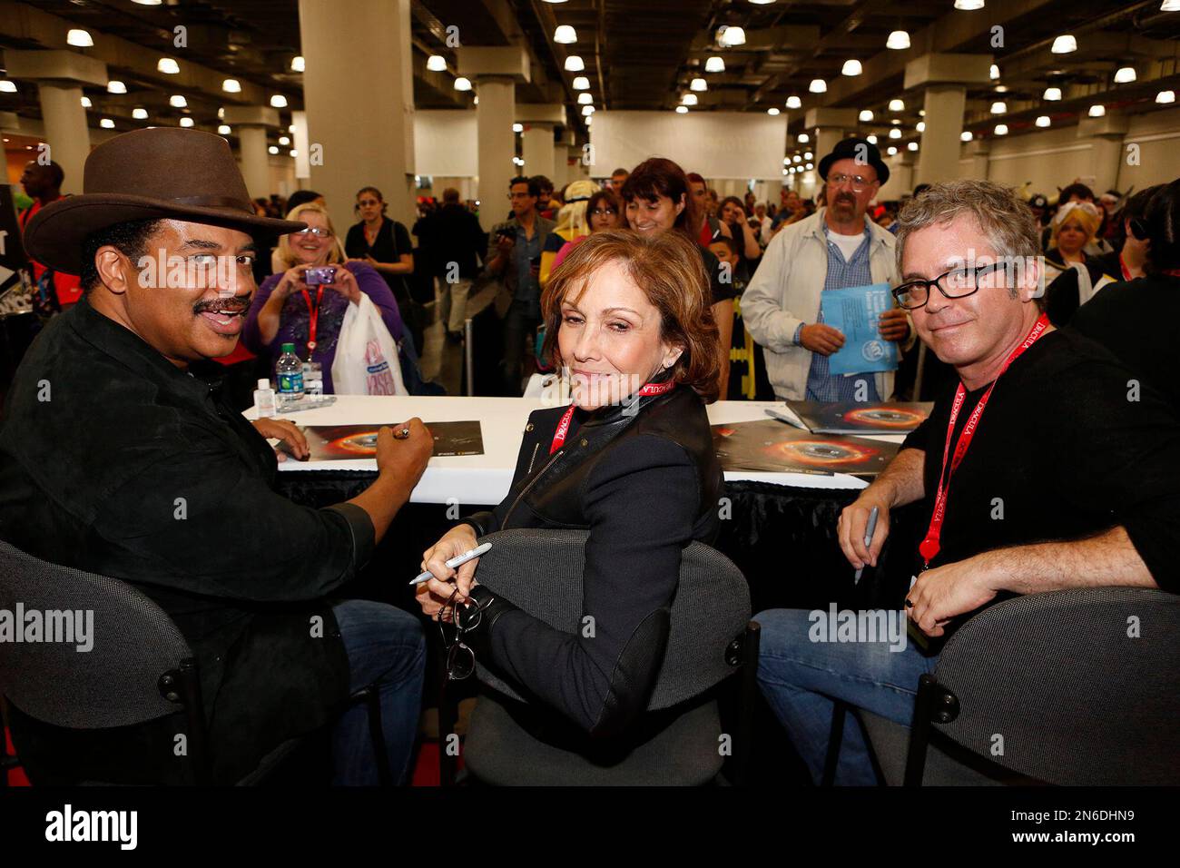 From left, Neil deGrasse Tyson, Ann Druyan, and Brannon Braga ...