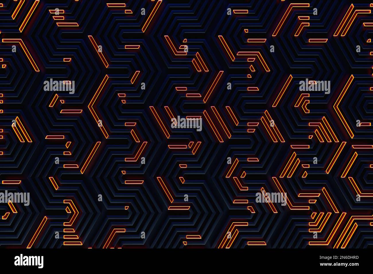 3d illustration yellow and black geometric pattern . Geometry ...