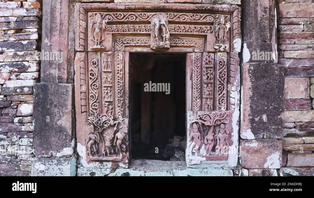 Carved entrance of Van Mandir Temple, Pathari, Vidisha, Madhya Pradesh ...