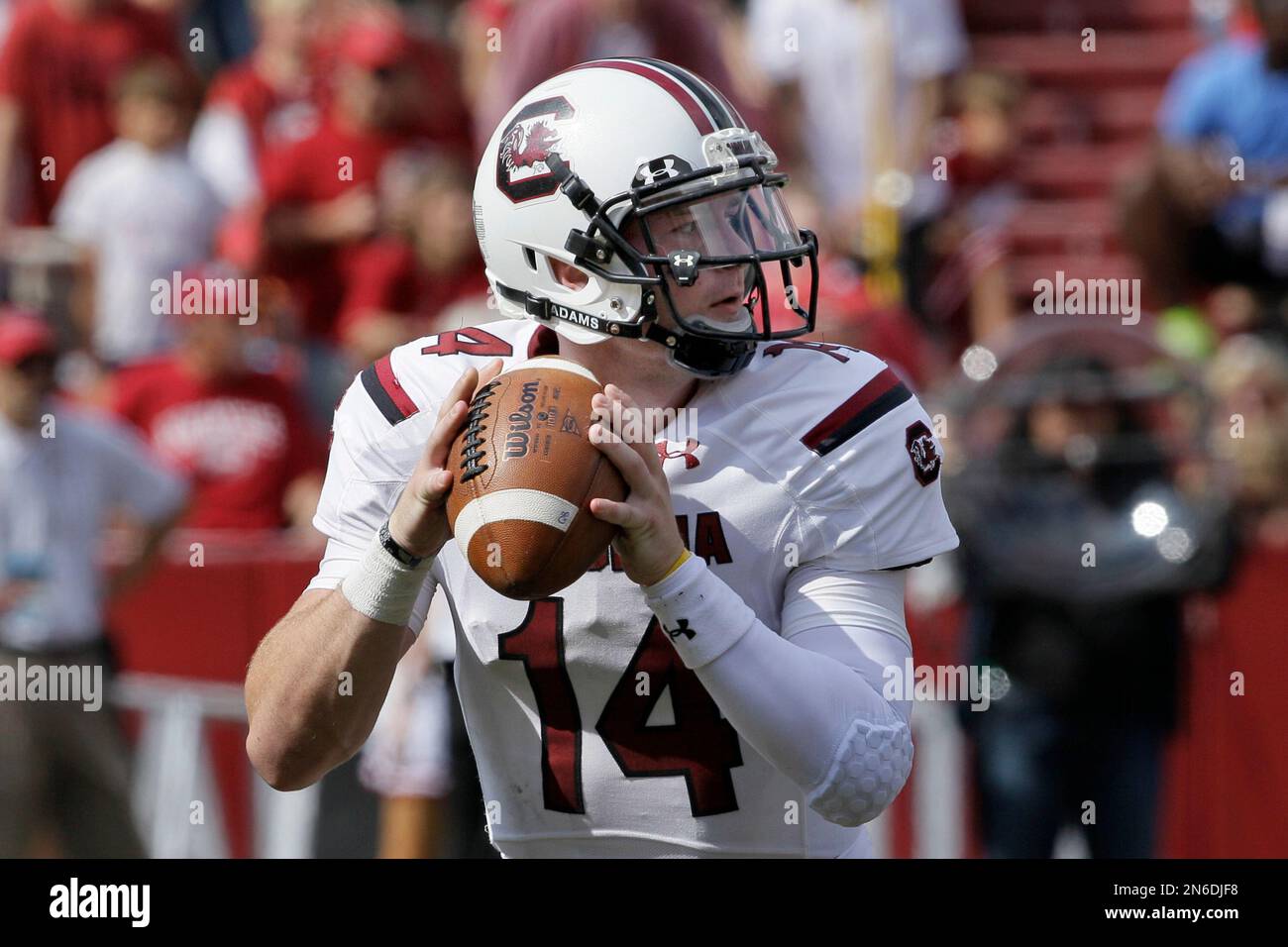 South Carolina quarterback Connor Shaw passes against Arkansas during ...
