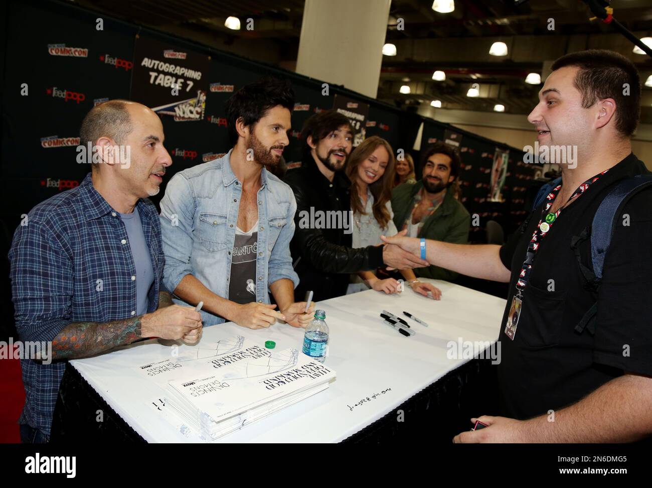 From left, David S. Goyer, Tom Riley, Blake Ritson, Laura Haddock, and ...