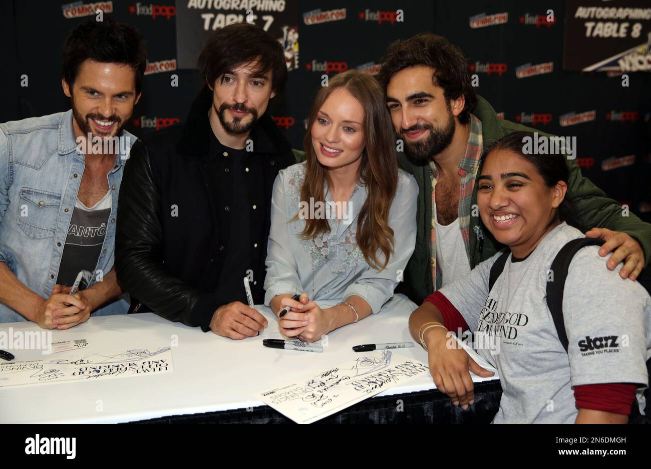 From left, Tom Riley, Blake Ritson, Laura Haddock, and Gregg Chillin ...