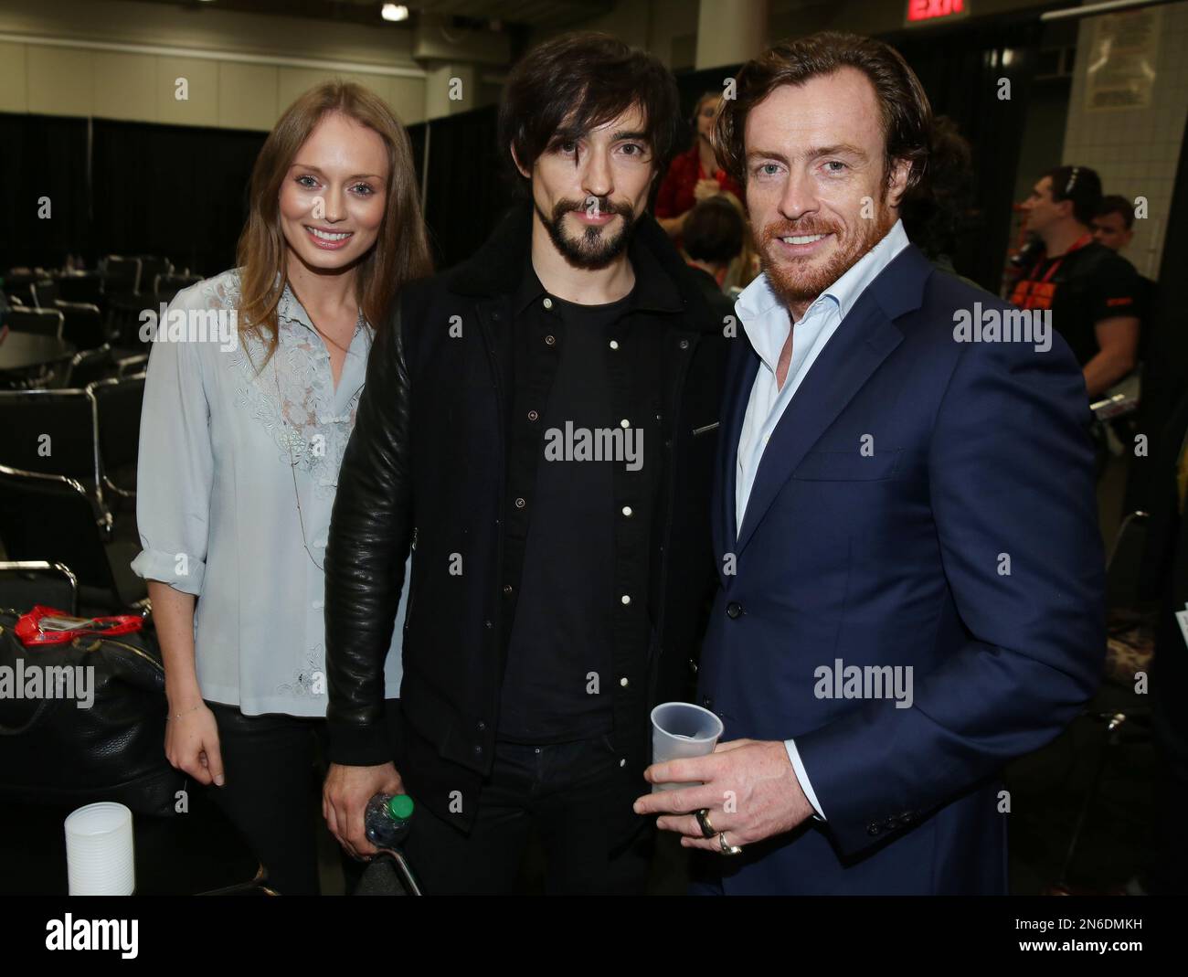 Laura Haddock, left, Blake Ritson, center, and Toby Stephens pose ...