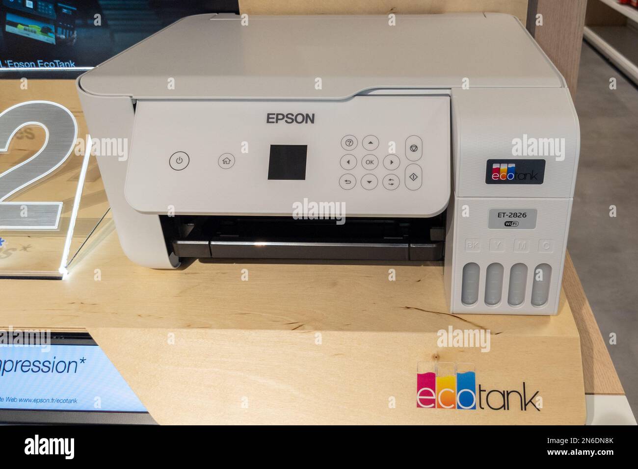 Bordeaux , Aquitaine France - 30 01 2023 : Epson ecotank logo sign and ...