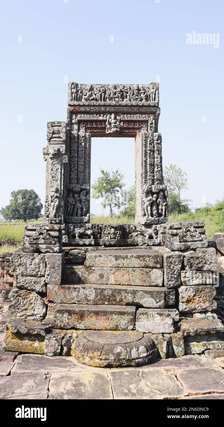 Carved Entrance of Ruined Temple, Gdarmal Temple, Pathari, Vidisha ...