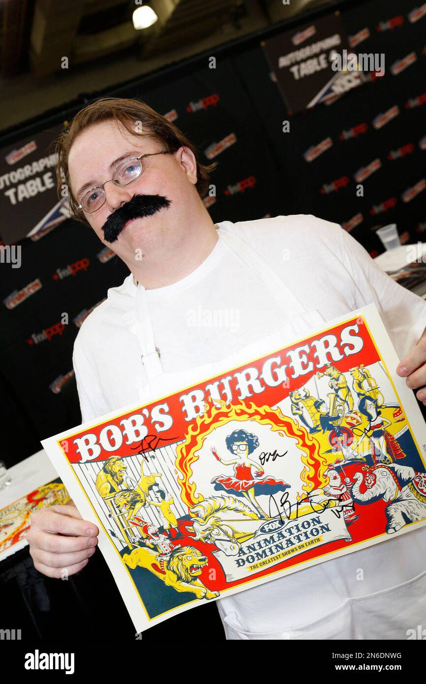 A fan poses at FOX's "Bob's Burgers" panel during New York Comic Con ...