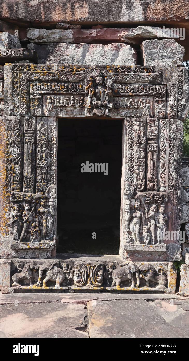 Carving at Dashavatar Vishnu Temple, Built in 9th Century, Pathari, Vidisha, Madhya Pradesh ...