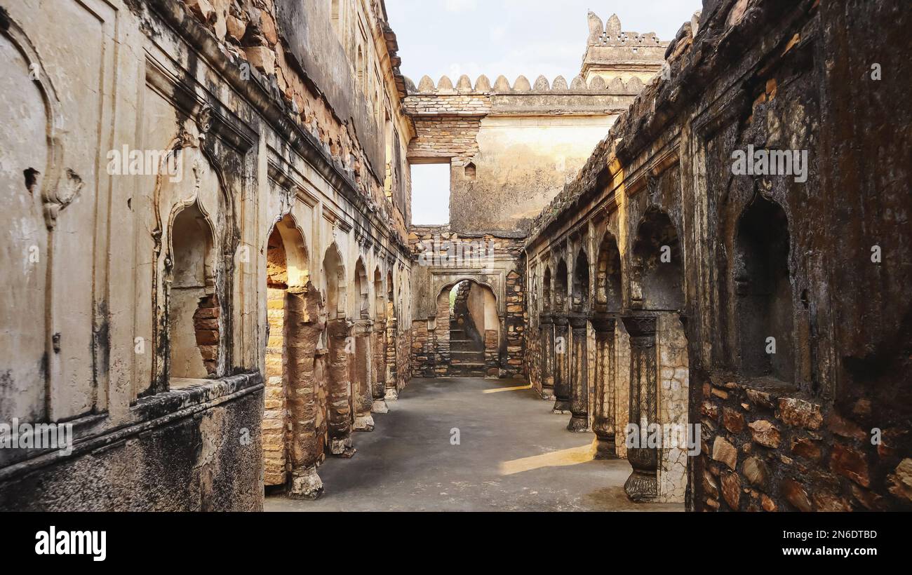 Ruins of Rani Mahal, Kalinjar Fort, Banda, Uttar Pradesh, India Stock ...