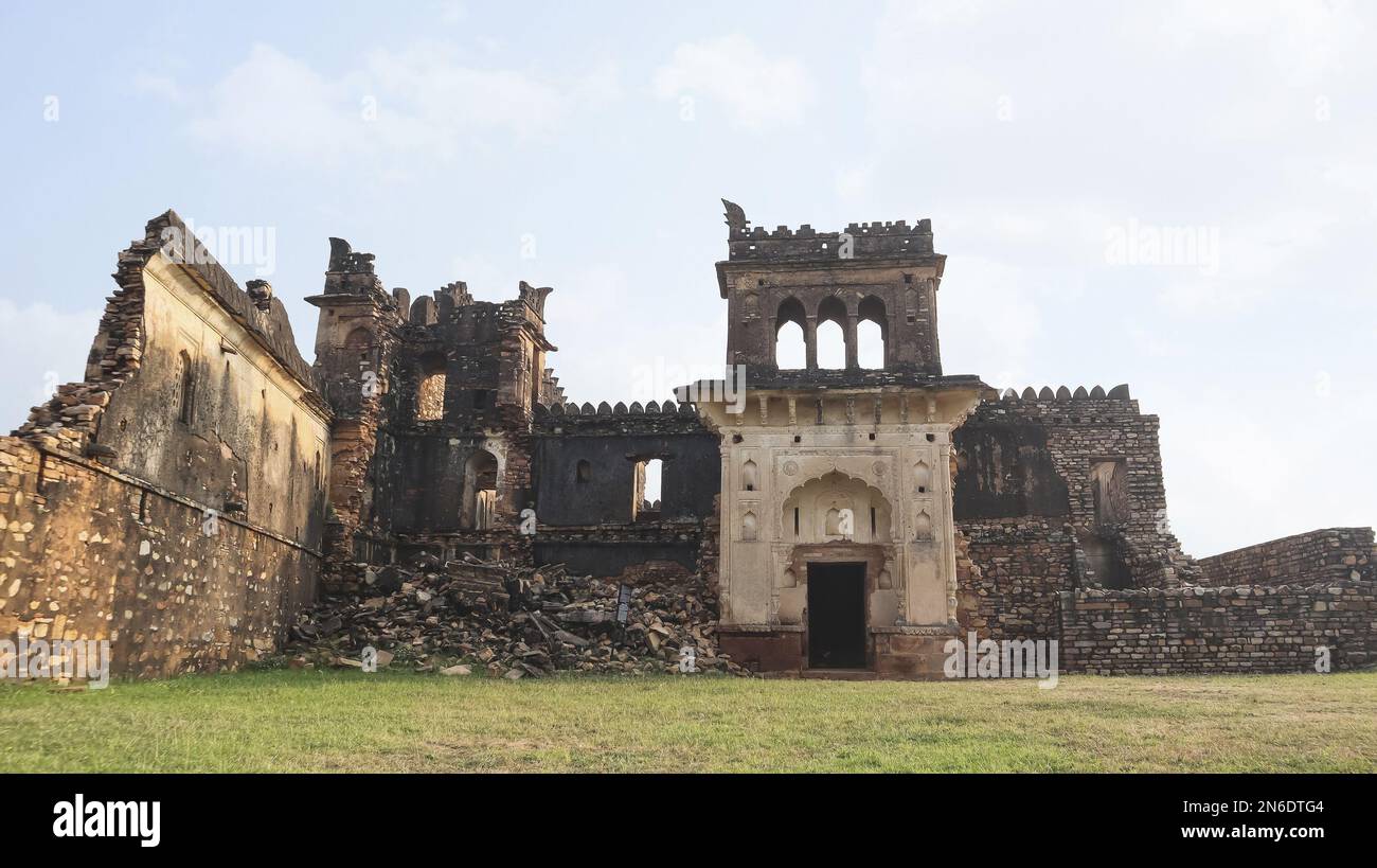 Rear entrance of Rani Mahal, Kalinjar Fort, Banda, Uttar Pradesh, India ...