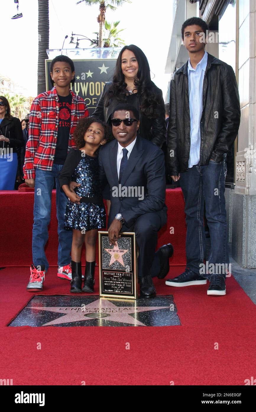 Kenny "Babyface" Edmonds poses with his family, daughter, Peyton, from ...