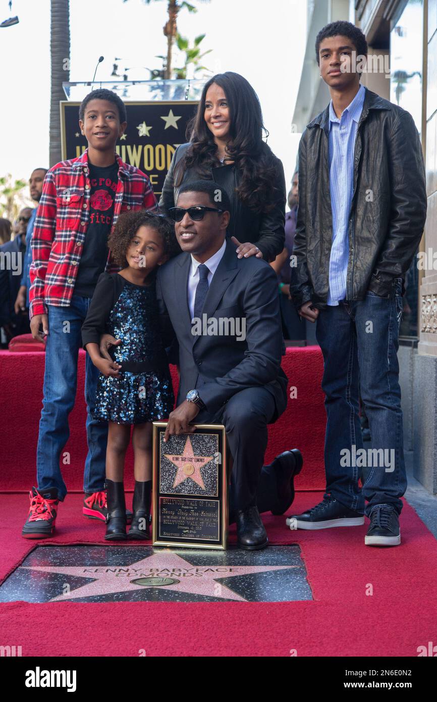 Kenny "Babyface" Edmonds poses with his family (children Brandon, Dylan ...