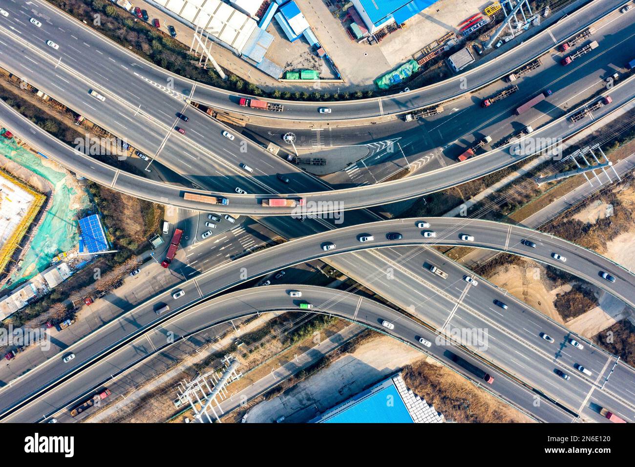 QINGDAO, CHINA - FEBRUARY 10, 2023 - Vehicles come and go on the ...