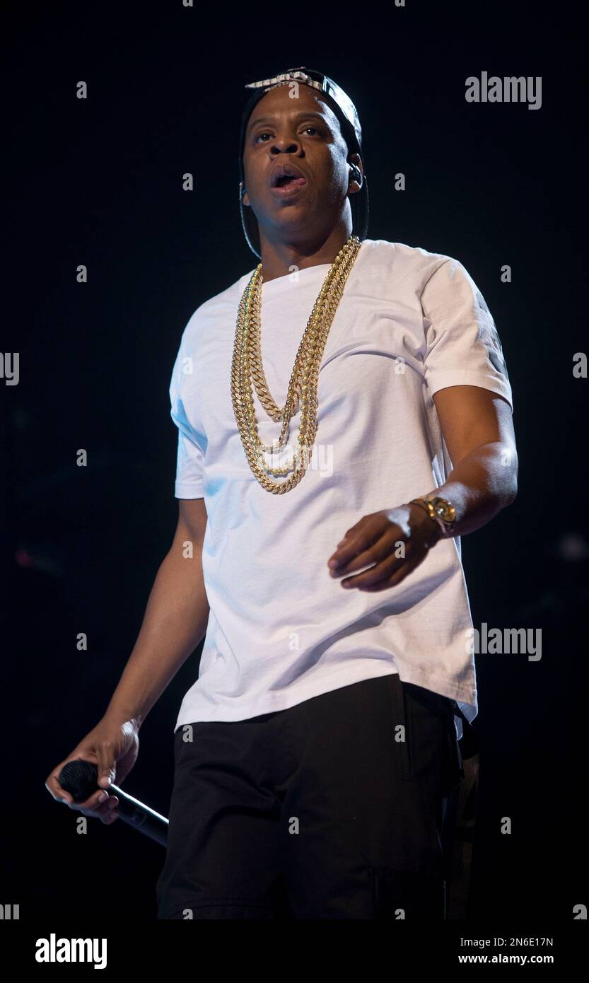 U.S singer Jay Z performs on stage at the o2 arena in east London, as ...