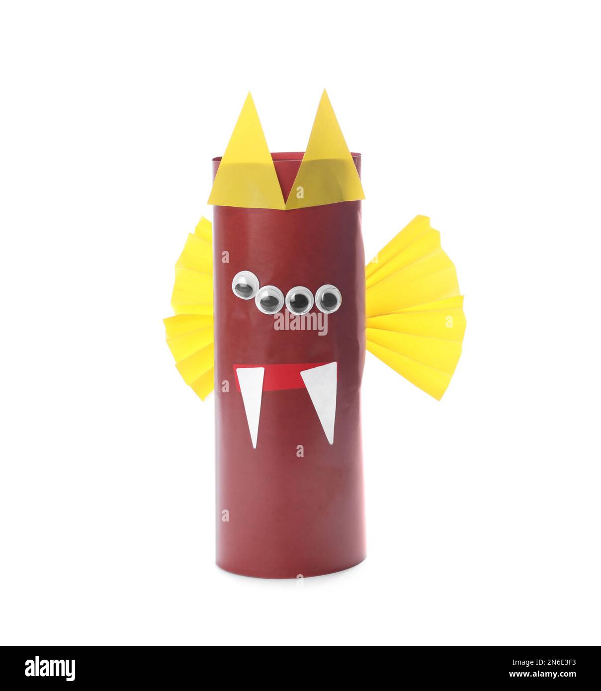 Funny brown monster isolated on white. Halloween decoration Stock Photo ...