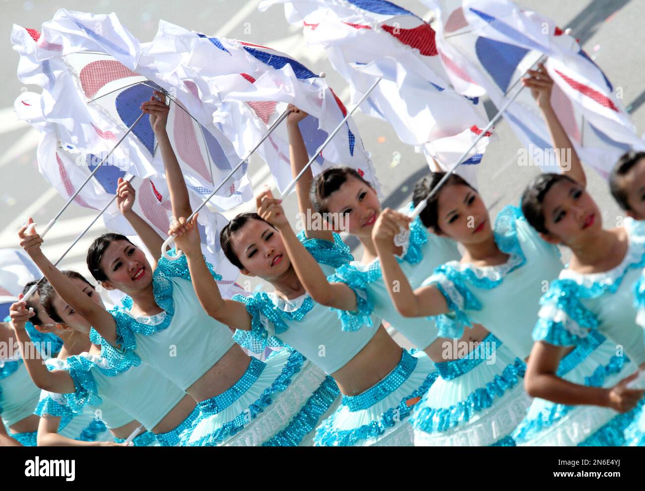 Young dancers perform during National Day celebrations in Taipei ...