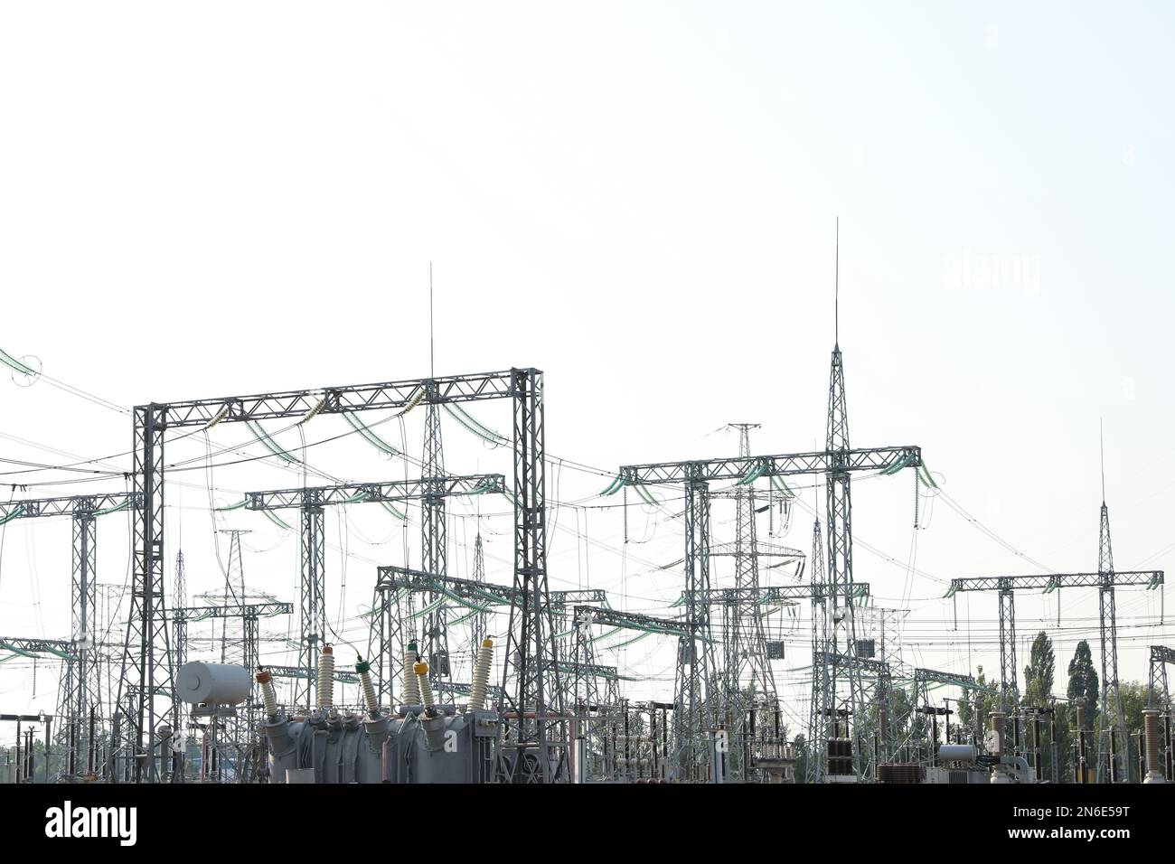 Modern electrical substation outdoors on sunny day Stock Photo - Alamy