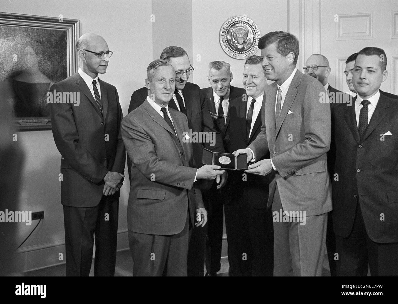 President John F. Kennedy receives a Civil War Centennial Commission ...