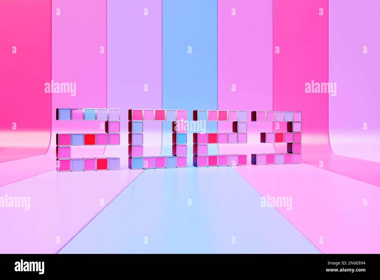 Calendar header number 2023 on pink background. Happy new year 2023 ...